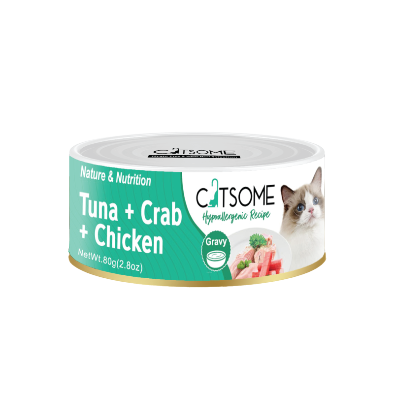 Catsome Grain Free Tuna & Crab & Chicken Cat Canned Food Gravy ...